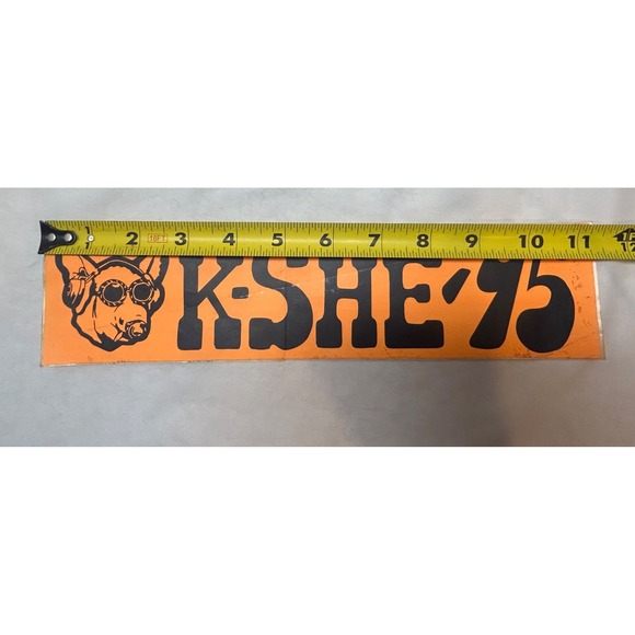 Design | Vtg 7s Kshe 95 St Louis Radio Station Bumper Sticker Orange ...
